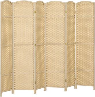 HOMCOM Paravent interieur - HOMCOM - en bois - 6 panneaux - 240 x 170 cm - pour salon, chambre &agrave; coucher - beige