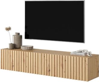 Selsey TV Schrank Board Sideboard Fernsehtisch Fernsehschrank 138,6 cm Hängend Artisan Eiche Mit Lamellierter Front Telire
