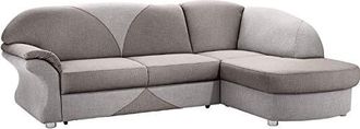 Cavadore Cavadore Ecksofa Talea mit Ottomane rechts, Zweifarbige Polsterecke mit Federkern, 257 x 91 x 174, Strukturstoff Hellgrau/Grau