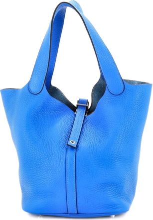 Herm&egrave;s Picotin Lock Bag Clemence MM bucket bag - Blau