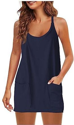 Generic Tenues athl&eacute;tiques pour femme - Tenue d&eacute;t&eacute; - Tenue de sport active - Chemises sans manches - Short de voyage - V&ecirc;tements d&eacute;t&eacute; assortis, noir fonc&eacute;, 3X