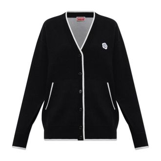 Kenzo Cardigan mit Logo - - Knitwear - Damen - Schwarzk - L