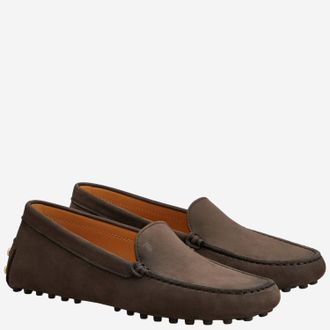 Tod's Womens Moccasins Suede Dark Brown Calfskin Shoe