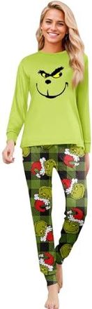 Generic Le Grinch Pyjama Noel Famille De Grinch Ensemble Deguisement Bebe Assorti Homme Hiver Enfant Couple Noël Coton Femme Garcon Ensembles Costume Adulte P
