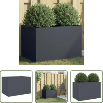 vidaXL Bac &agrave; fleurs - Jardini&egrave;re anthracite 62x40x39 cm acier