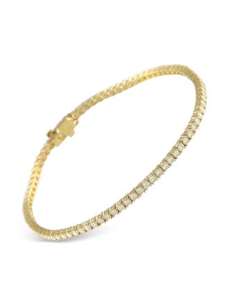 Luxury Bazaar bracelet rivi&egrave;re en or jaune 14ct &agrave; diamants de synth&egrave;se