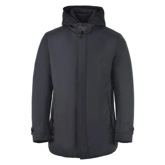 Moorer Blaue Wasserdichte Daunenjacke mit Abnehmbarer Kapuze - - Jackets - Herren - Blau - 4XL