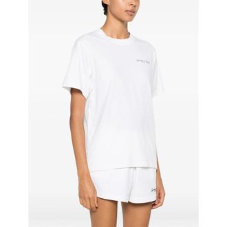 Sporty & Rich Logo-Embroidered Crew Neck T-shirt - White