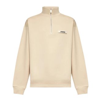Jacquemus Veste Beige en Molleton de Coton - Homme - Sweatshirts et sweats &agrave; capuche - Beige - Taille: L