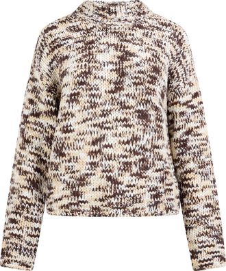 Mymo Strickpullover Damen Braun Mehrfarbig