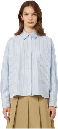 Max Mara Femme, Blouses et Chemises, Bleu, Taille: 32 FR Chemise Oversize en Coton