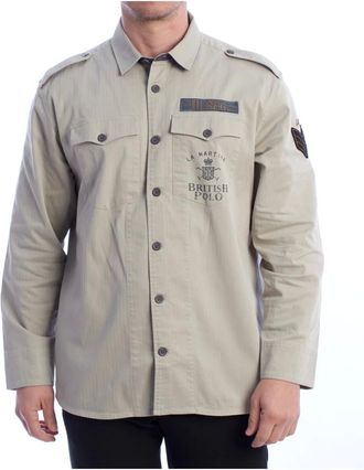 La Martina Homme, Chemises, Gris, Taille: L Chemise à manches longues dinspiration militaire