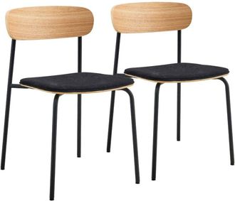 Oviala Oviala - Set mit 2 stapelbaren schwarzen Holzstühlen