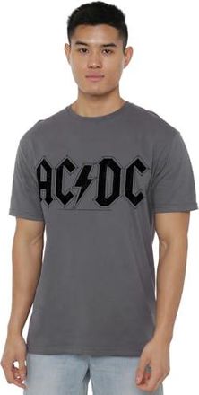 AC/DC ACDC Worn Logo Unisex T Shirt, Charbon, XL Mixte