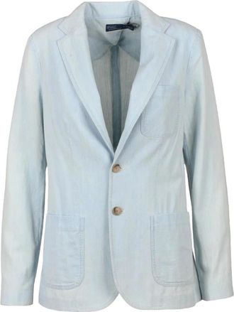 Polo Ralph Lauren Femme, Vestes, Bleu, Taille: 42 FR Blazer Léger en Coton