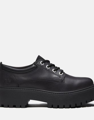 Timberland Schn&uuml;rschuh in Schwarz aus Vollnarbenleder