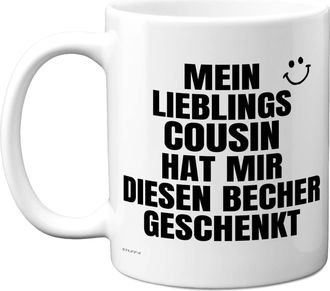 Stuff4 Mein Lieblings Cousin Tasse Cousine Geschenk - Lustige Geburtstagsgeschenke f&uuml;r Cousine, Geschenkidee - 11oz Kaffeetasse Keramik, Sp&uuml;lmaschinenfest, G