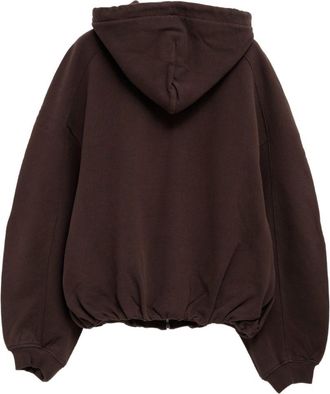 Jacquemus Logo Cotton Fleece Hoodie - Brown