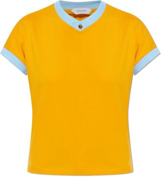 Versace Femme, Tops, Orange, Taille: 34 FR T-shirt en jersey de coton stretch