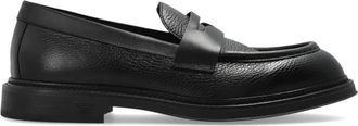 Emporio Armani Homme, Chaussures, Noir, Taille: 43 EU Mocassins en cuir grain&eacute;