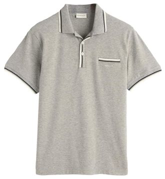 GANT Herren 2-COL Tipping SS Pique Polo, Grey Melange, L