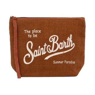 MC2 Saint Barth Femme, Sacs, Brun, Taille: ONE Size Aline Linen Clutch