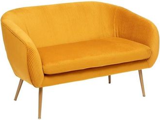 Atmosphera Atmosphera - Canapé 2 Places en Velours Solaro 124cm Ocre