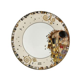 GOEBEL K&uuml;nstlerteller zum Sammeln Der Kuss von Gustav Klimt aus Fine Bone China, 23x2 cm, 67-013-02-1