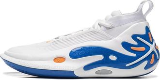 Li-Ning Way of Wade 11 Serie White HOT Herren-Basketballschuhe Futter rutschfest Professionelle Sto&szlig;d&auml;mpfung Sneaker Sportschuhe Wei&szlig; - Blau EU 44 1/3