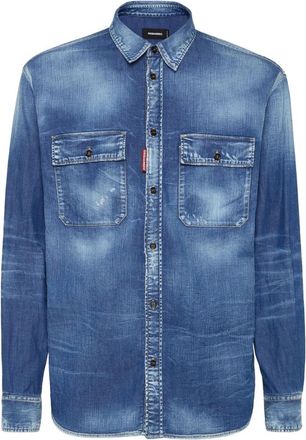 Dsquared2 Pocket Shirt f&uuml;r Arbeiter - - Shirts - Herren - Blau - M