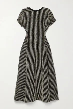 Ulla Johnson Robe Midi En Laine Mélangée À Broderies Devon - Noir