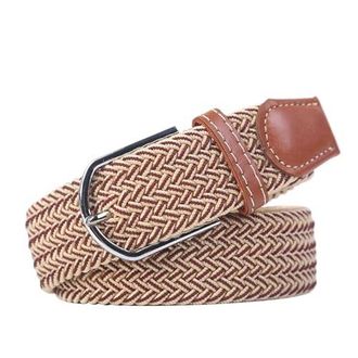 Generic Ceinture &eacute;lastique en toile tiss&eacute;e avec boucle ardillon tricot&eacute;e pour homme et femme, 28, 3.3cmX107cm