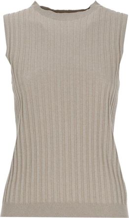 PESERICO Femme, Tops, Brun, Taille: 40 FR D&eacute;bardeur c&ocirc;tel&eacute; sans manches