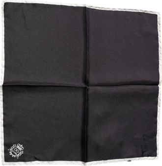 Dolce & Gabbana Homme, Accessoires, Noir, Taille: ONE Size Foulard de poche carr&eacute; avec logo couronne