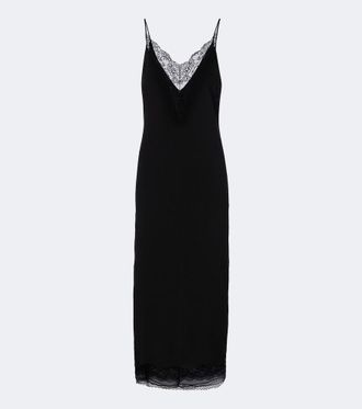 Magda Butrym Slipdress aus Seidensamt mit Spitze
