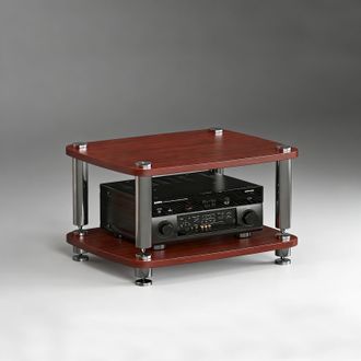 Generic HiFi Regal 4-stufiges AV-Medienregal Mit Eckablage, HiFi-Lautsprecherbox Mit Vibrationsd&auml;mpfung, Stereo-Schrank Aus Holz for Plattenspieler(Brown,2 Ti