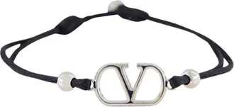 Valentino Garavani VLogo Cord Bracelet - Homme - Accessoires - Noir - Taille: ONE Size