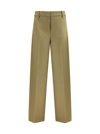 True Royal Womens Pants Virgin Wool Olive Polyester Trousers