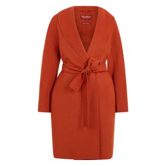 Max Mara Woll-- Kaschmir- und Seiden-Robe-Mantel - - Coats - Damen - Orange - XS