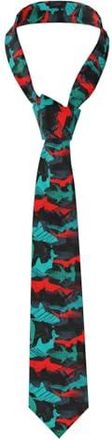 Generic Cravates Homme Silhouette De Requin Rouge Vert Noir R&eacute;glable Tie Formelle Cravate Pour F&ecirc;te Remise De Dipl&ocirc;me L&Eacute;cole