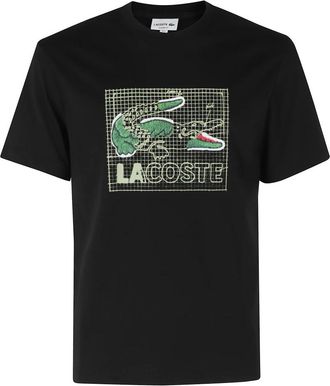 Lacoste Bedrucktes Baumwoll-T-Shirt - - Tops - Herren - Schwarzk - S