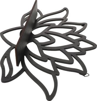 DOITOOL Boho Holz Wandregal Wandmontage Lotusblüte Deko Kerzenhalter Regal Wohnkultur Schlafzimmer Wohnzimmer Platzsparend Vielseitig