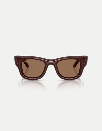 Ray-Ban Wayfarer Puffer - Lunettes de soleil carr&eacute;es &agrave; verres marron - Marron fonc&eacute;