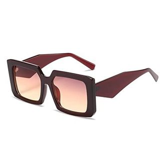 Generic 2025 Designer Square Large Frame Fashion Men and For Women Sunglasses Outdoor Vacation Beach Sunglasses (Color : C, Size : Medium)