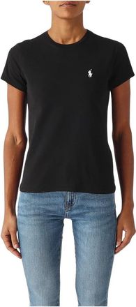 Polo Ralph Lauren Femme, Tops, Noir, Taille: 40 FR T-shirt en coton avec logo