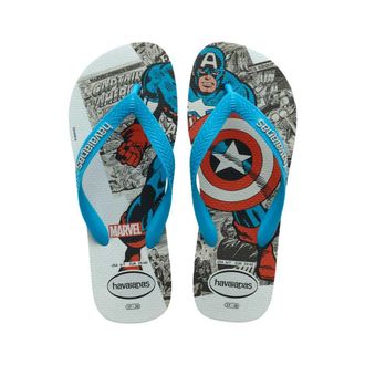Havaianas Top Marvel Classics, Comfortable, Lightweight and Durable Flip-Flops, Marvel Superhero Comic Print, Child, türkis, 8/9 UK Child