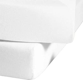 Bassetti Topper Spannbettlaken Uni Wollweiß 011 aus Baumwolle und Elasthan in der Farbe Wollweiß, Maße: 90cm x 190cm, 100cm x 220cm, 9285307