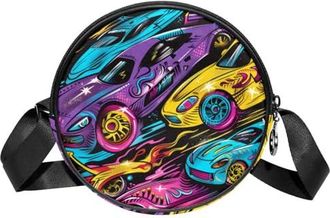 Generic Sac &agrave; bandouli&egrave;re Circle pour femme, petit sac &agrave; bandouli&egrave;re avec fermeture &eacute;clair, bretelles r&eacute;glables, sac &agrave; main rond d&eacute;contract&eacute; pour femmes et fi