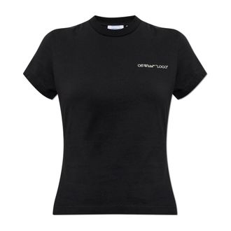Off-white Femme, Tops, Noir, Taille: 38 FR T-shirt imprim&eacute; logo