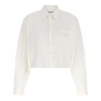 Alexander Wang Femme, Blouses et Chemises, Blanc, Taille: 40 FR Chemise courte brod&eacute;e